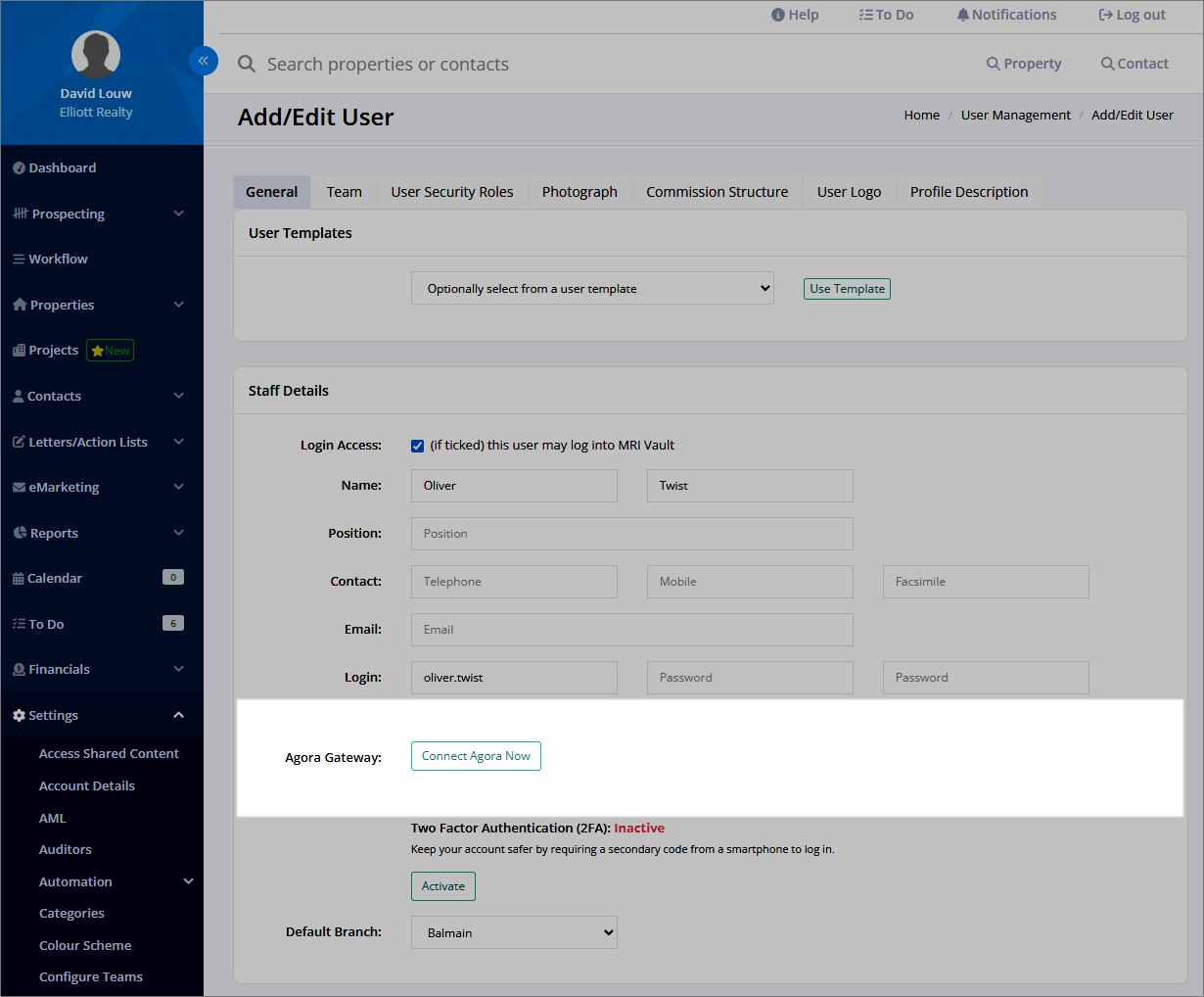 Activate Agora Gateway – VaultRE