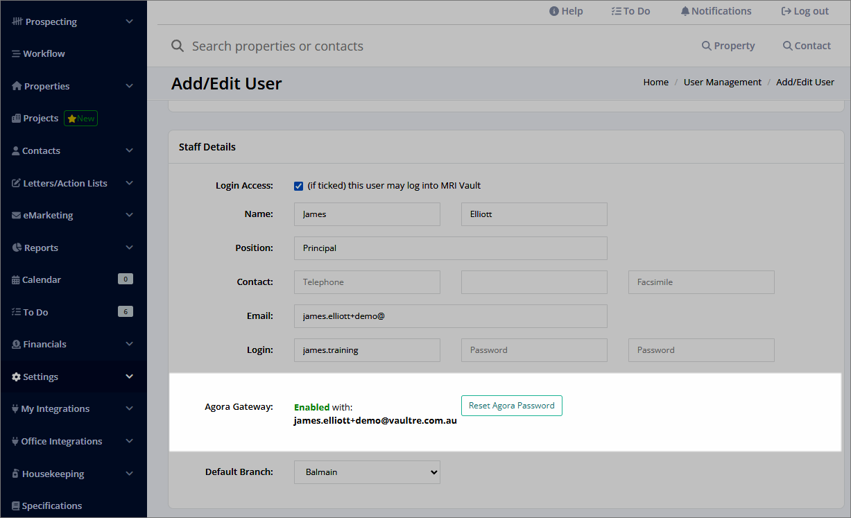 Activate Agora Gateway – VaultRE