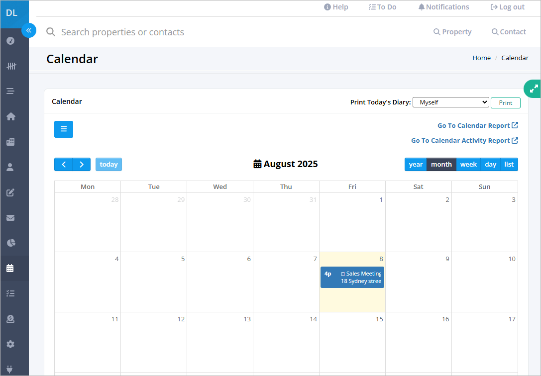 Add an appraisal calendar event – VaultRE