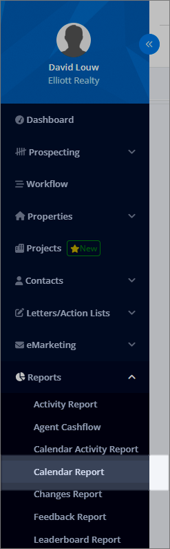 Calendar report overview – VaultRE