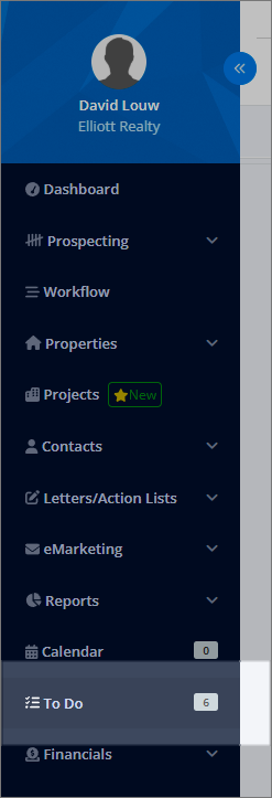 To Do list overview – VaultRE
