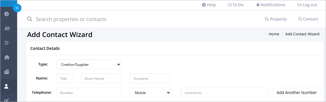 Use the add contact wizard – VaultRE