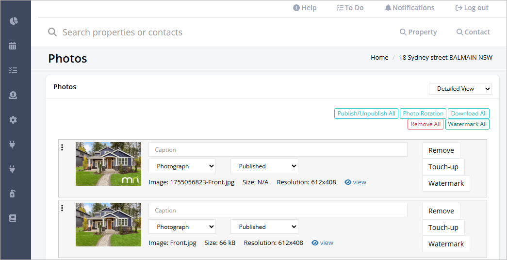 Manage watermarks – VaultRE