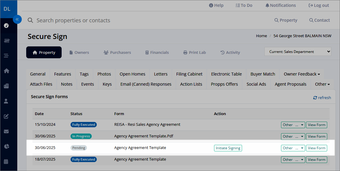Use Secure Sign – VaultRE