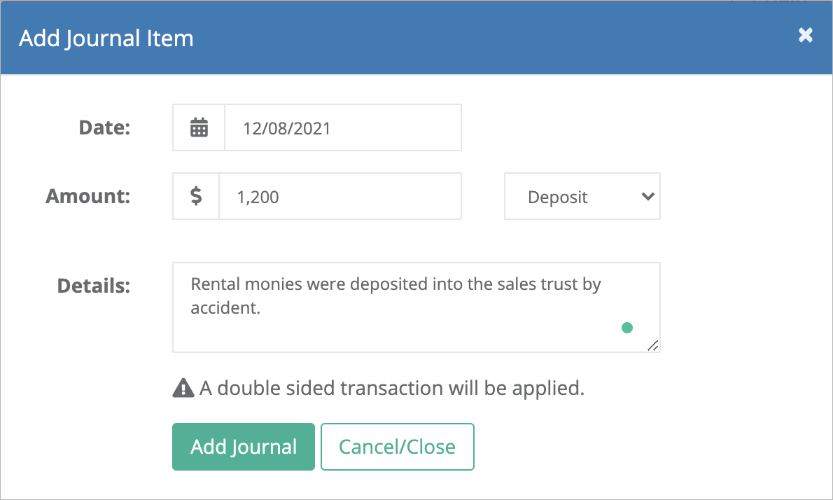 Perform your trust reconciliation – VaultRE