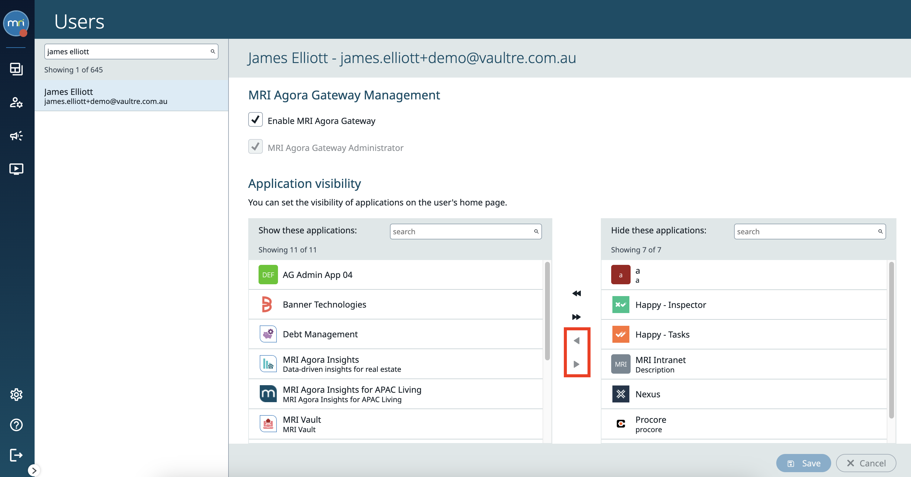 Manage Agora Gateway Administration – VaultRE