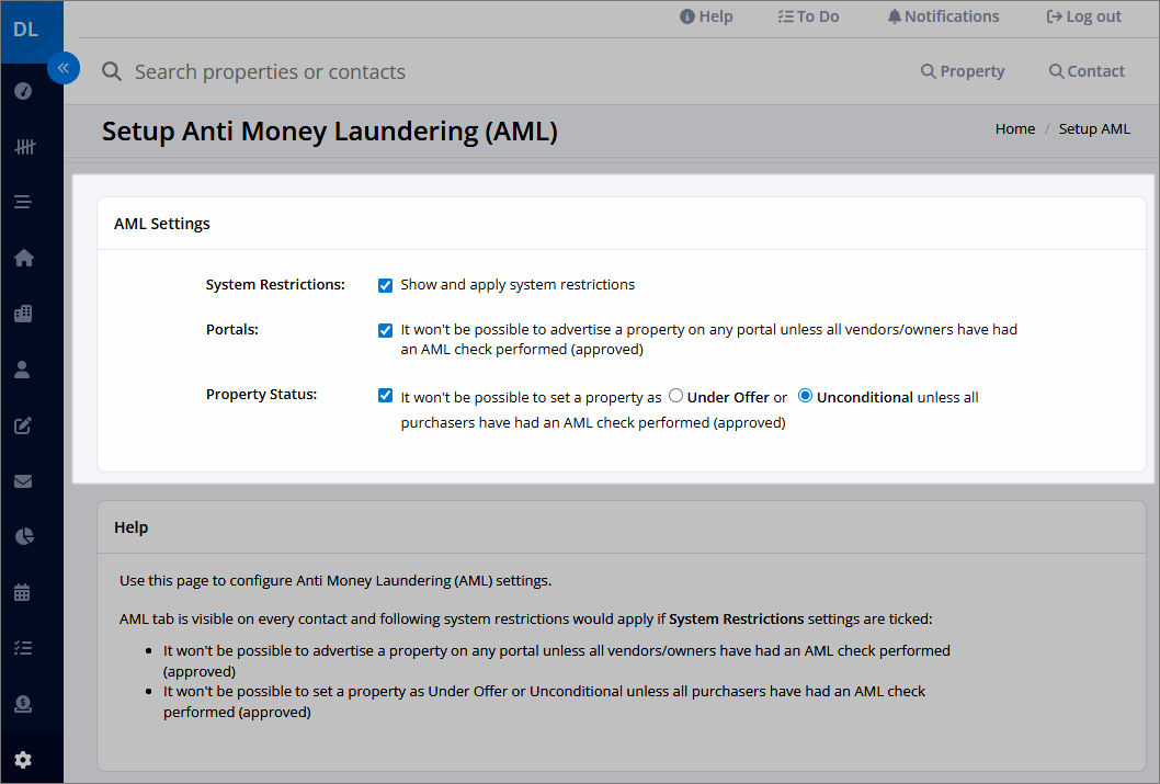 Use the Anti Money Laundering (AML) module – VaultRE