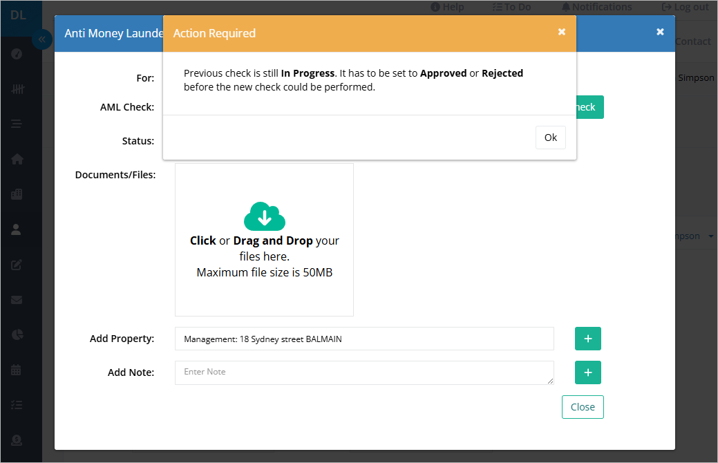 Use the Anti Money Laundering (AML) module – VaultRE