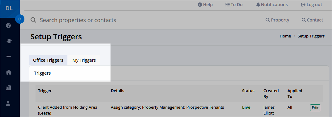 Use triggers to automate tasks – VaultRE