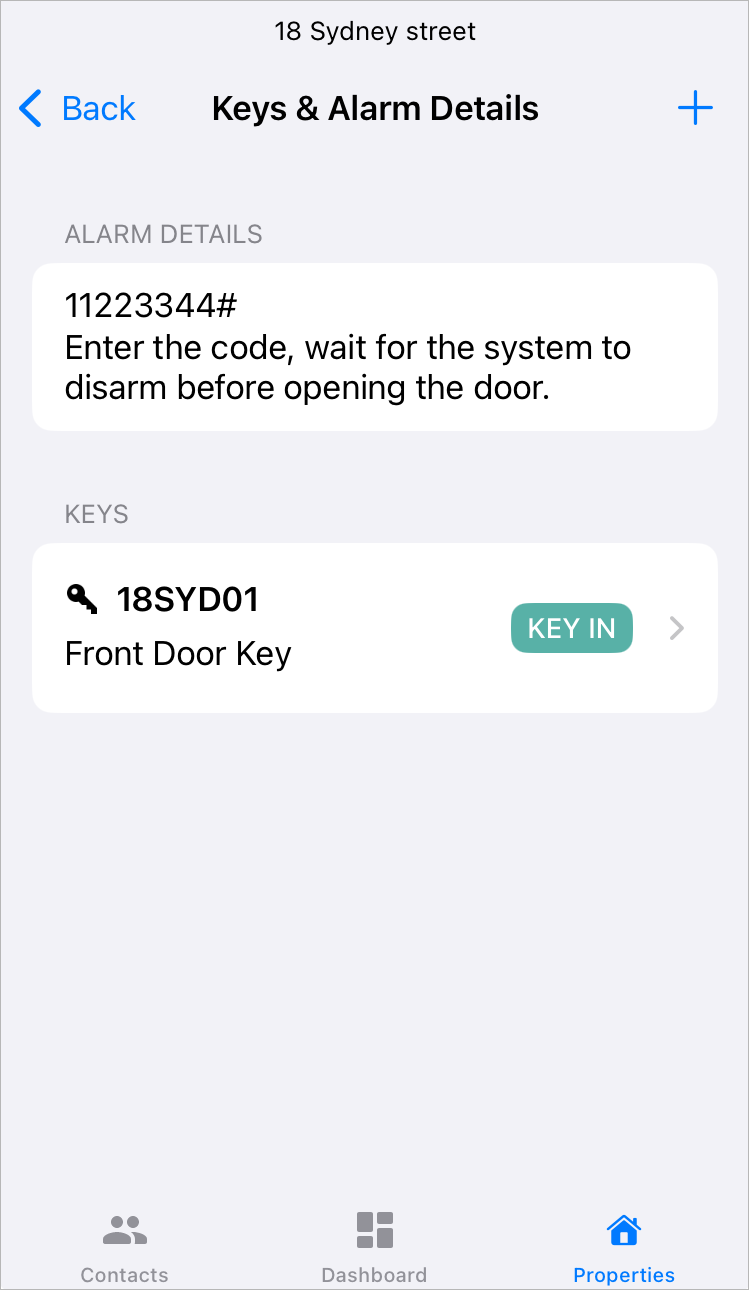 Manage alarm details – VaultRE