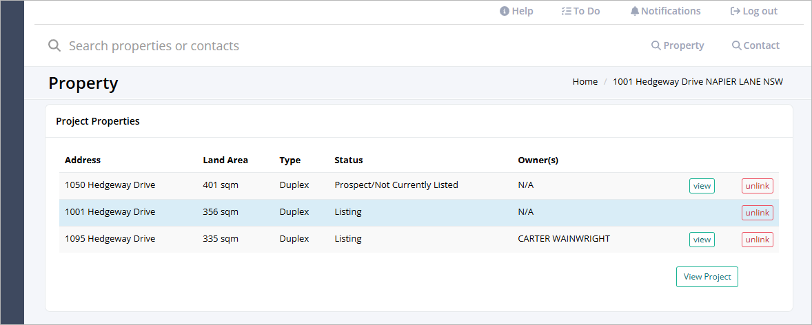 Use the projects module – VaultRE