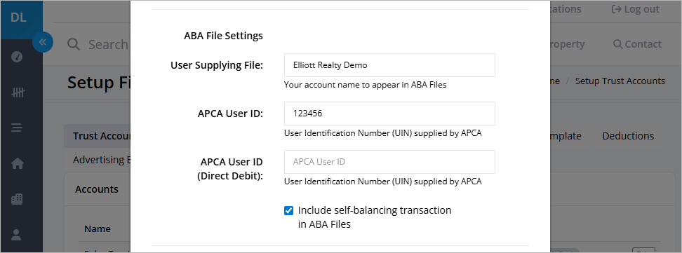 Add a sales trust account and configure settings – VaultRE