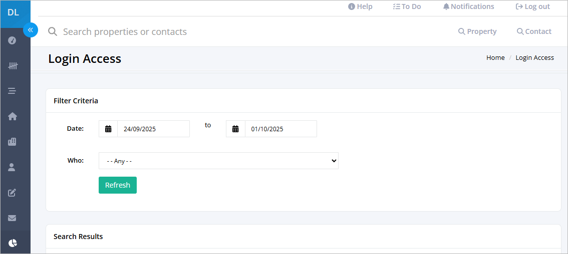Login access report overview – VaultRE