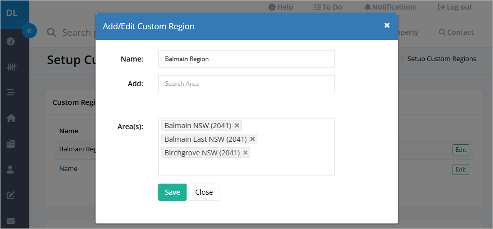 Add custom regions – VaultRE
