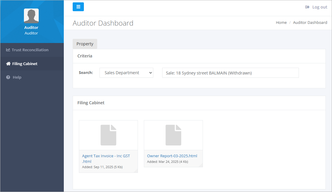 Set up auditor login for remote audits – VaultRE
