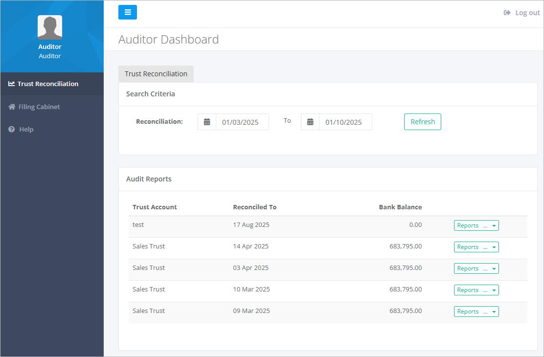 Set up auditor login for remote audits – VaultRE