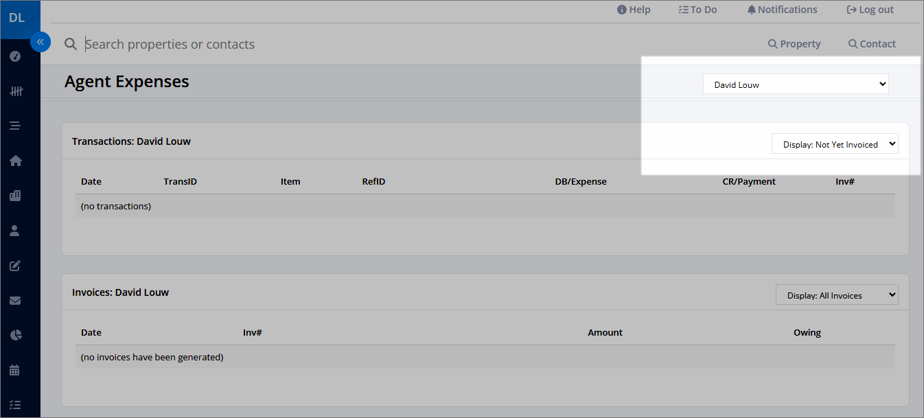 Manage agent expenses – VaultRE