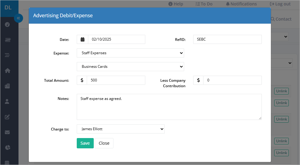 Manage agent expenses – VaultRE