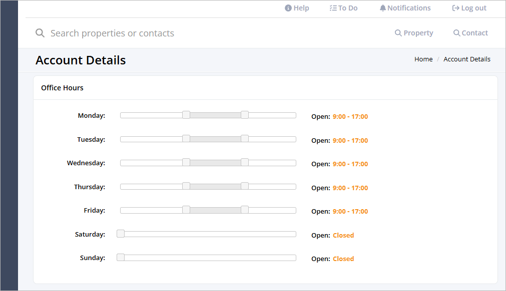 Manage account details (Admin) – VaultRE