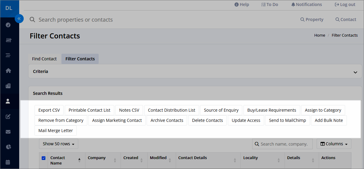 Overview of bulk actions and reporting features – VaultRE