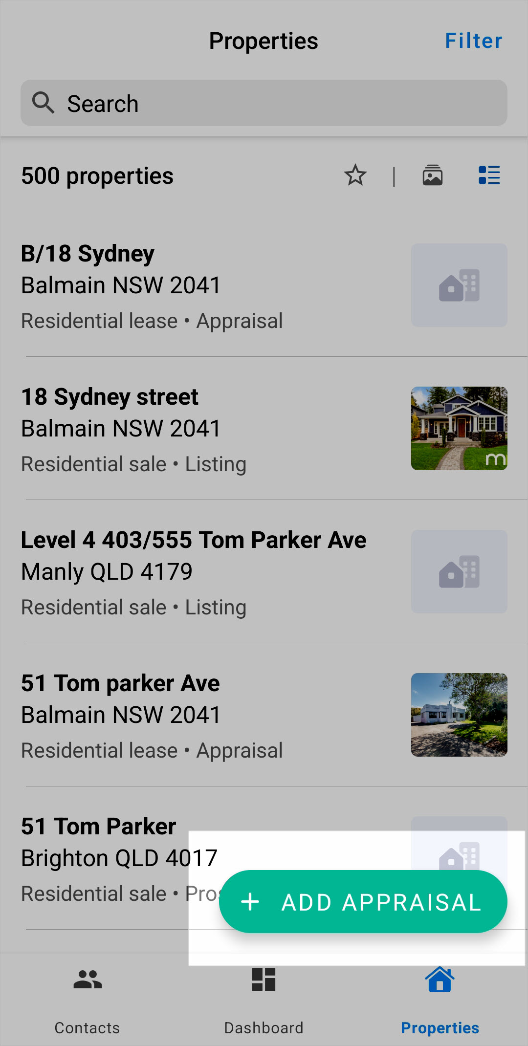 Add a prospect or appraisal in the Android app – VaultRE