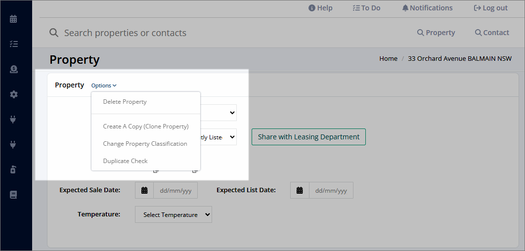 Manage property classification – VaultRE