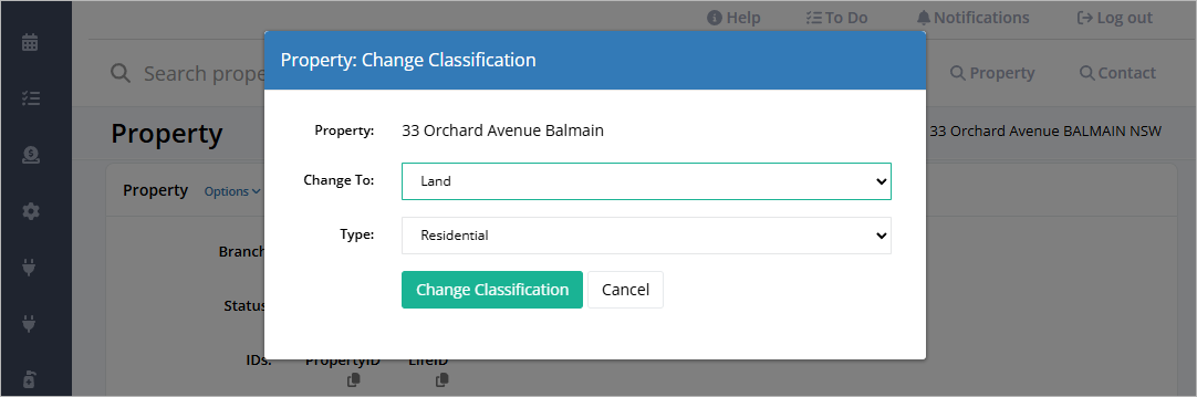 Manage property classification – VaultRE