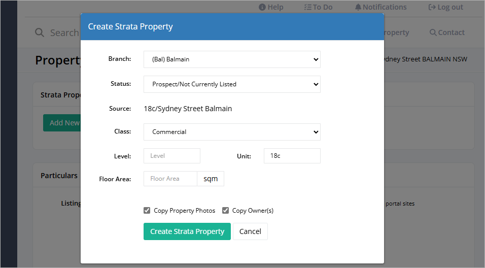 Add and manage strata (commercial) properties – VaultRE