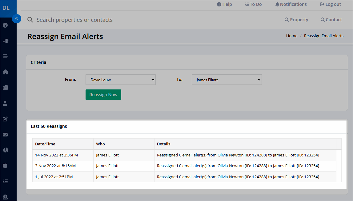 Use and manage email alerts for contact requirements – VaultRE