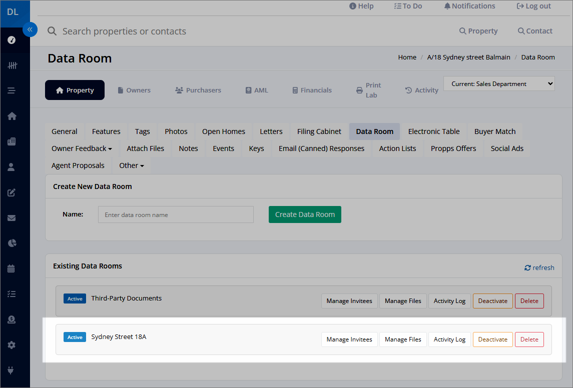 Manage data rooms for secure property information sharing – VaultRE
