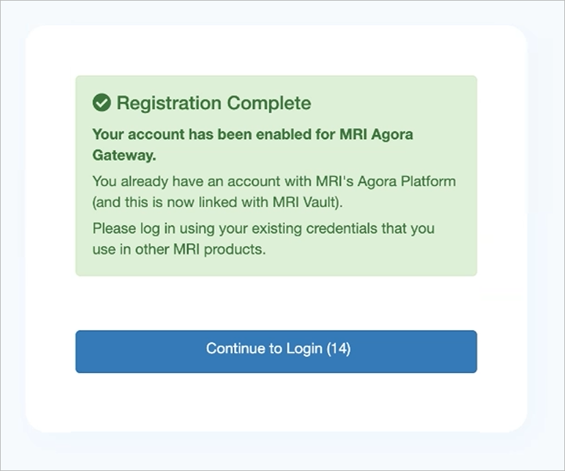 Use Agora login for current MRI Vault users – VaultRE