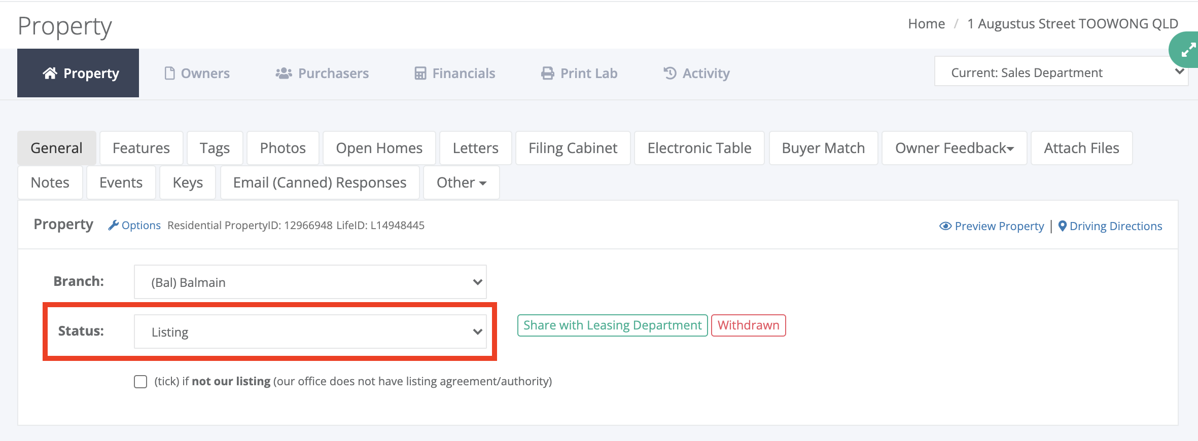 Property - Listing Process – VaultRE