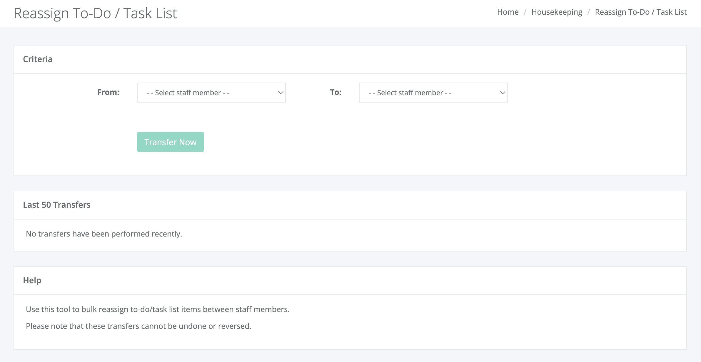 Housekeeping Overview – VaultRE